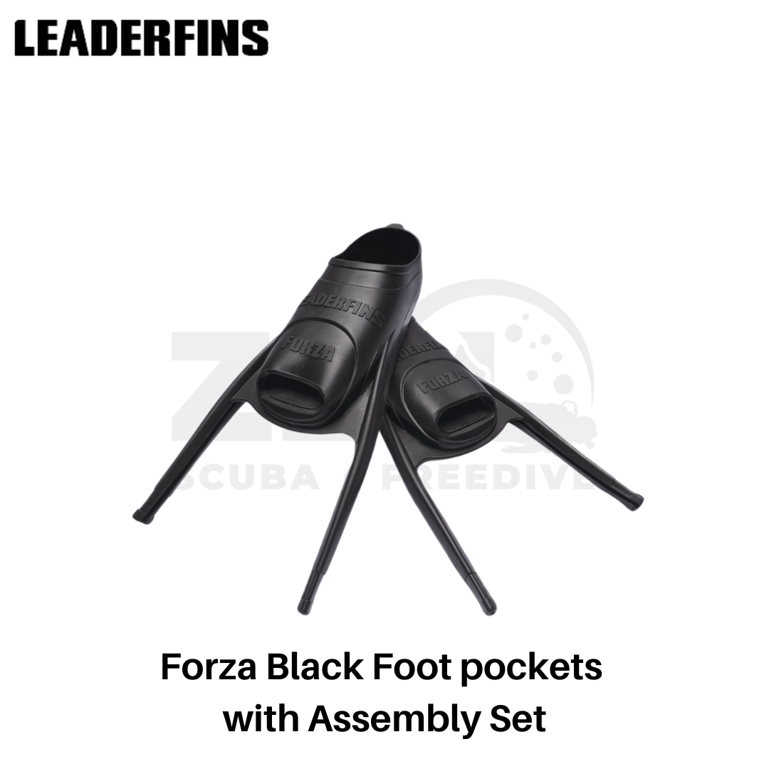 LEADERFINS Forza Black Foot pockets with Assembly Set – Zen scuba Freedive