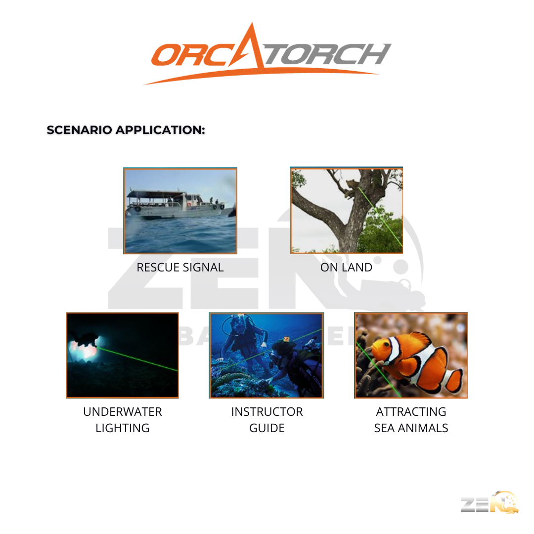ORCATORCH D560-GL Green Laser Pointer Dive Light – Zen Scuba Freedive